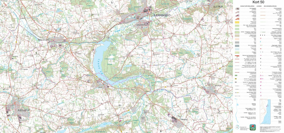 Bjerringbro (1:50,000 scale) Map by Kortforsyningen | Avenza Maps
