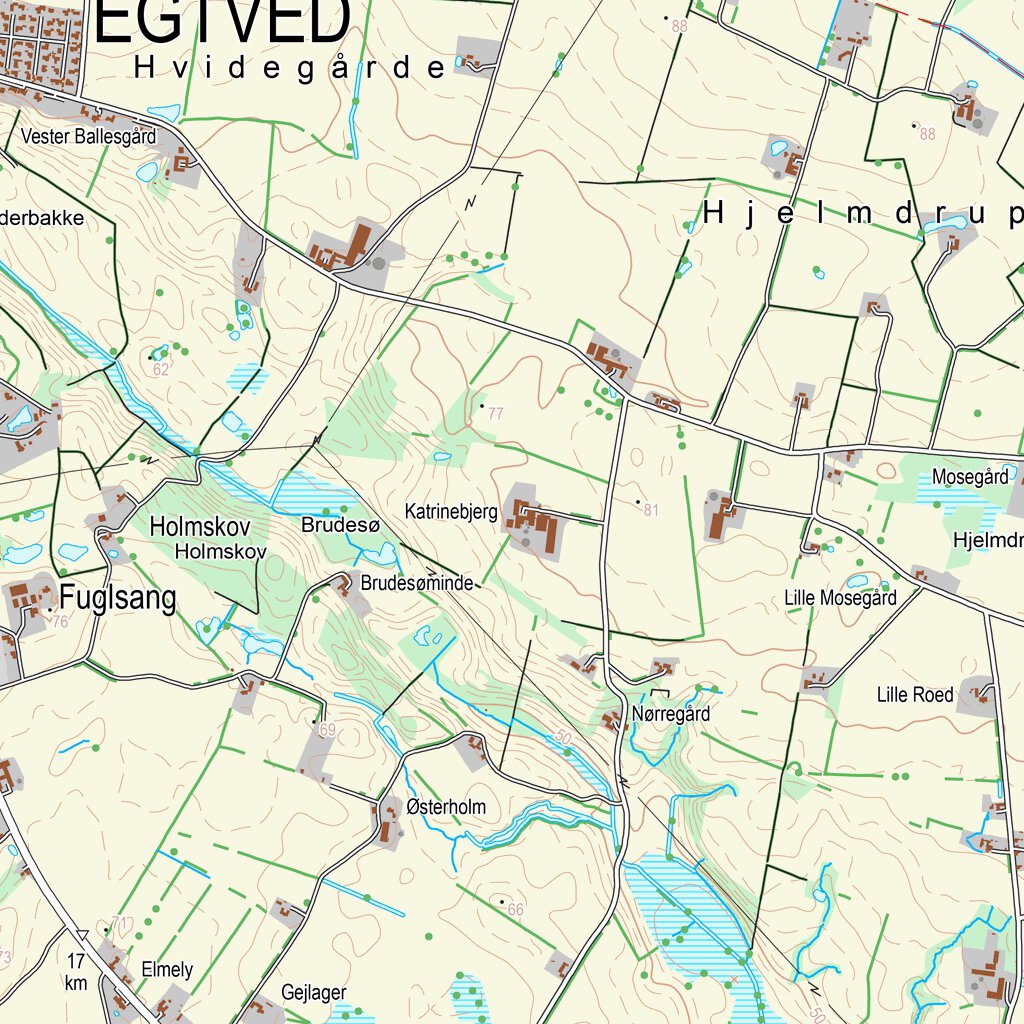 Egtved (1:25,000 scale) Map by Kortforsyningen | Avenza Maps