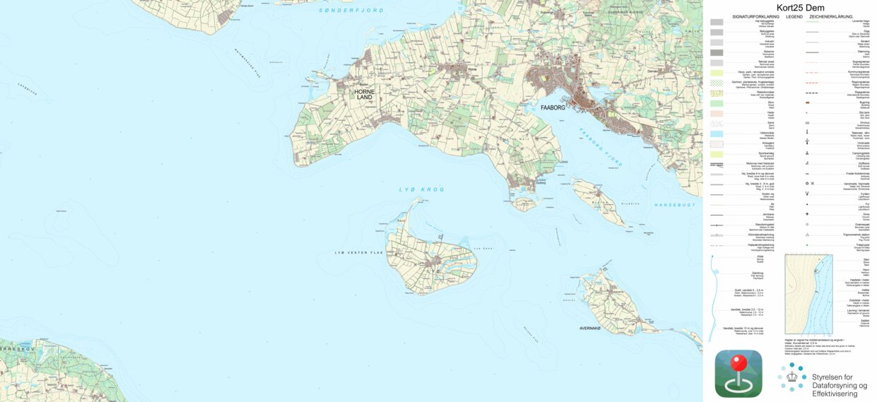Faaborg (1:25,000 scale) Map by Kortforsyningen | Avenza Maps