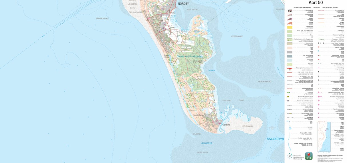 Fanø (1:50,000 scale) Map by Kortforsyningen | Avenza Maps