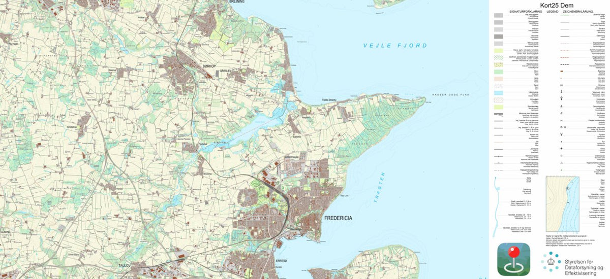 Fredericia (1:25,000 scale) Map by Kortforsyningen | Avenza Maps