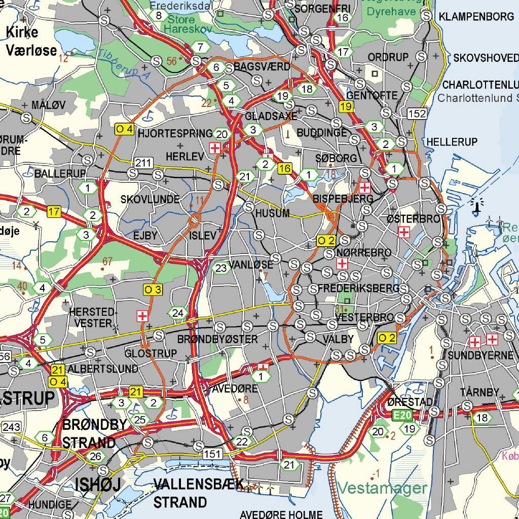 General Map of Denmark (1:250,000) by Kortforsyningen | Avenza Maps