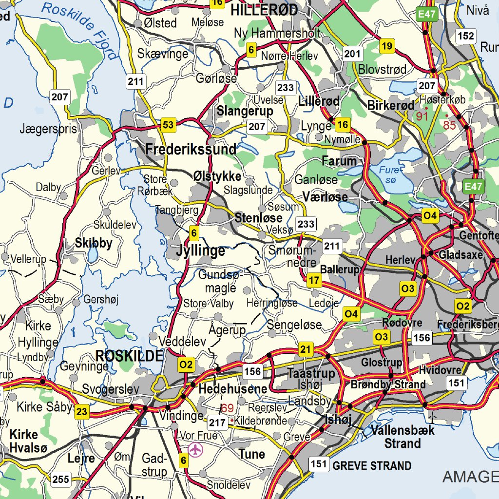 General Map of Denmark (1:500,000) by Kortforsyningen | Avenza Maps