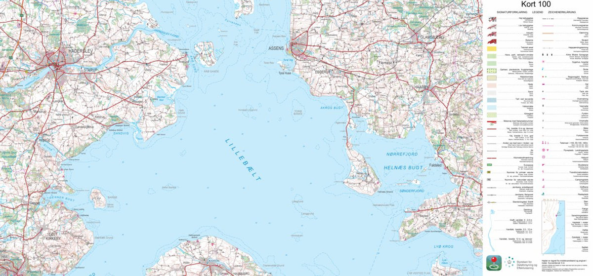 Haderslev (1:100,000 scale) Map by Kortforsyningen | Avenza Maps