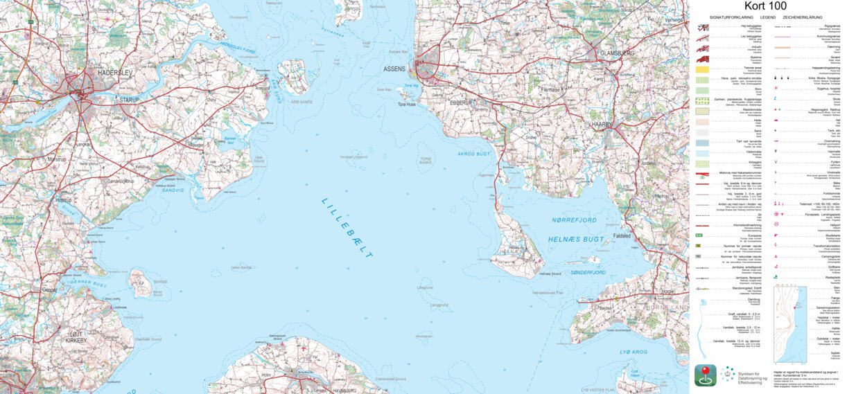 Haderslev (1:100,000 scale) Map by Kortforsyningen | Avenza Maps