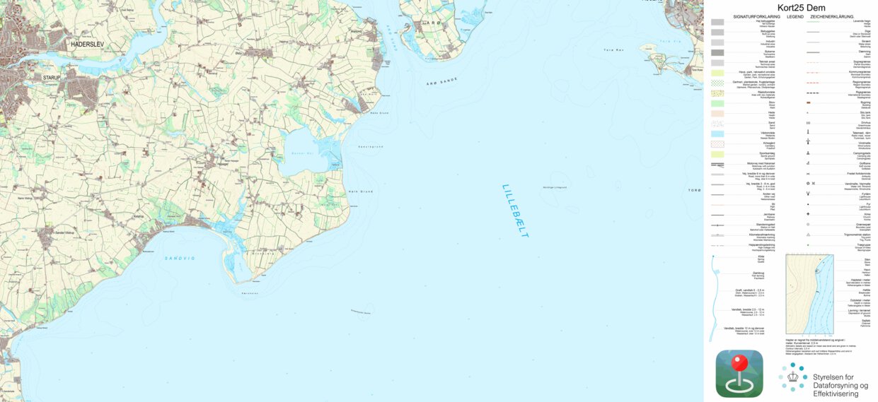 Haderslev (1:25,000 scale) Map by Kortforsyningen | Avenza Maps