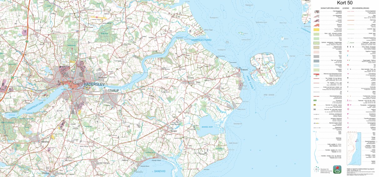 Haderslev (1:50,000 scale) Map by Kortforsyningen | Avenza Maps