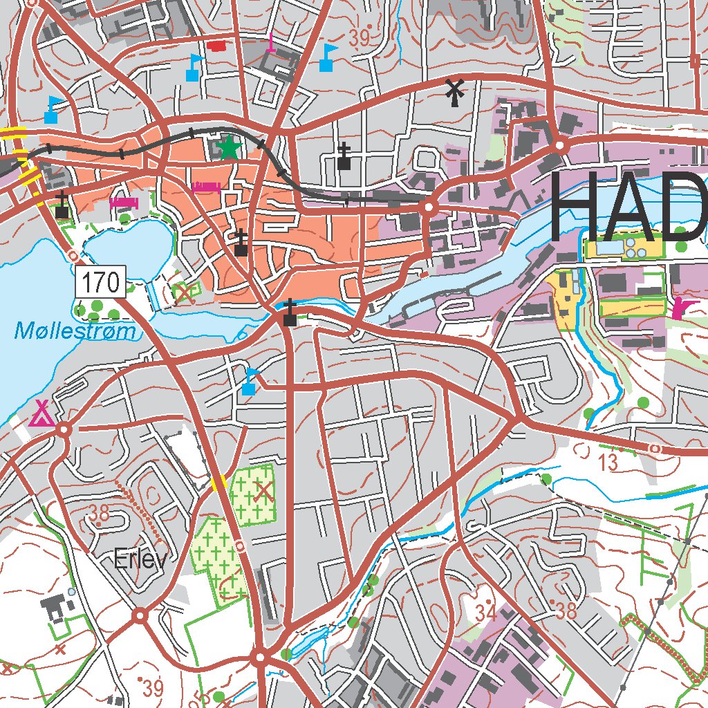 Haderslev (1:50,000 scale) Map by Kortforsyningen | Avenza Maps