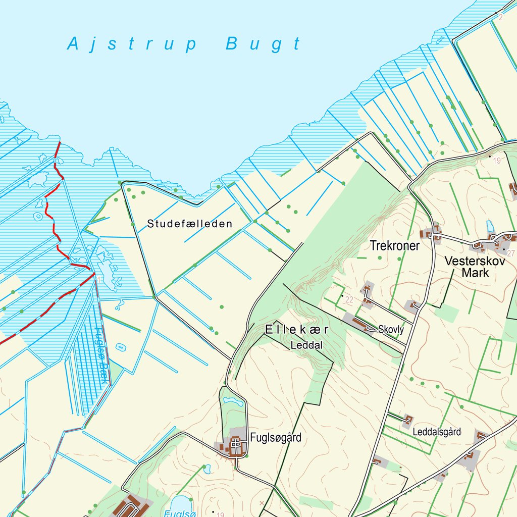 Havndal (1:25,000 scale) Map by Kortforsyningen | Avenza Maps
