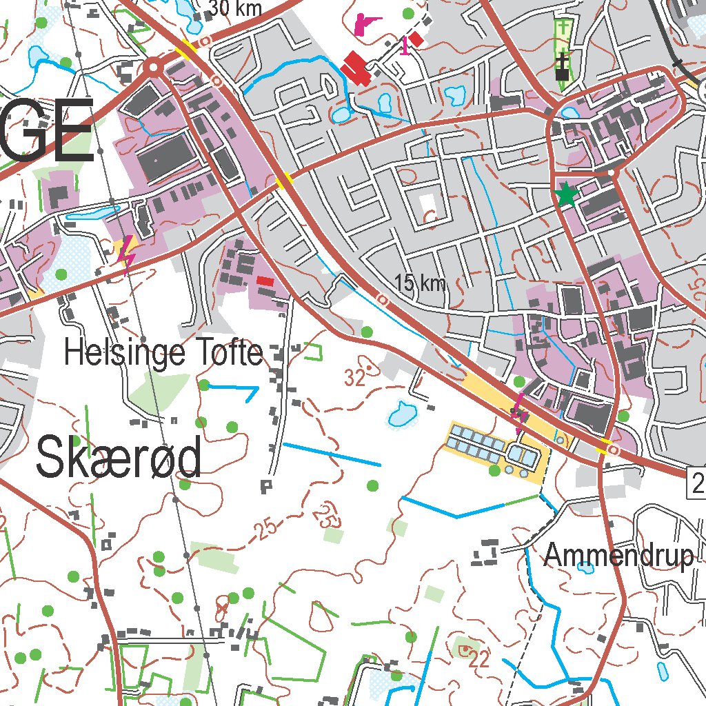 Helsinge (1:50,000 scale) Map by Kortforsyningen | Avenza Maps