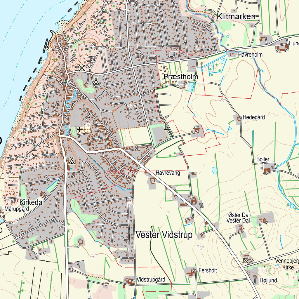 Hjørring (1:25,000 scale) Map by Kortforsyningen | Avenza Maps