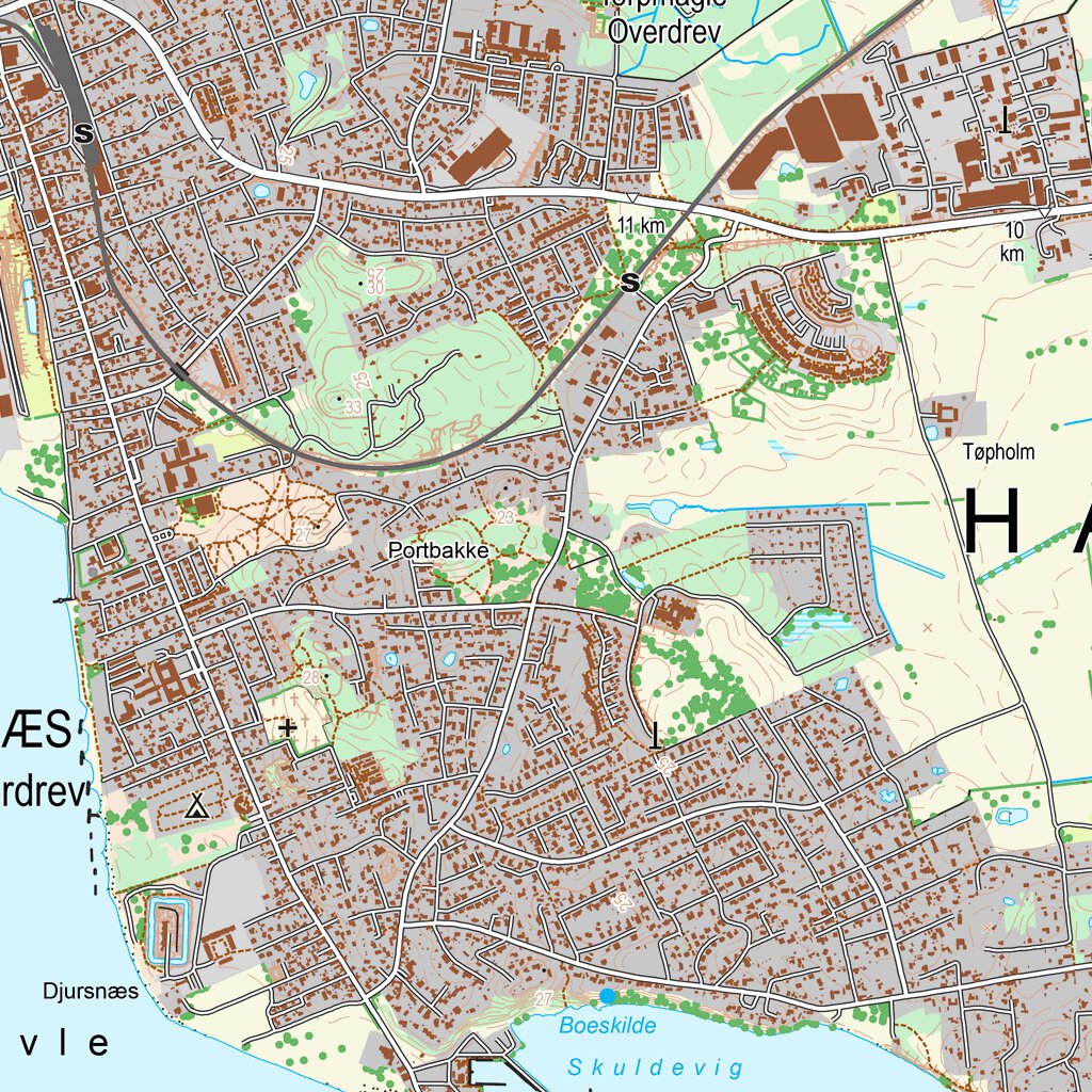 Hundested 1 (1:25,000 scale) Map by Kortforsyningen | Avenza Maps