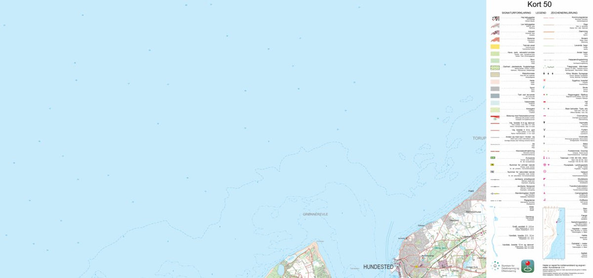 Hundested 1 (1:50,000 scale) Map by Kortforsyningen | Avenza Maps
