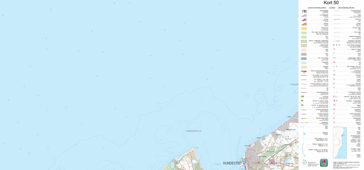 Hundested 1 (1:50,000 scale) Map by Kortforsyningen | Avenza Maps