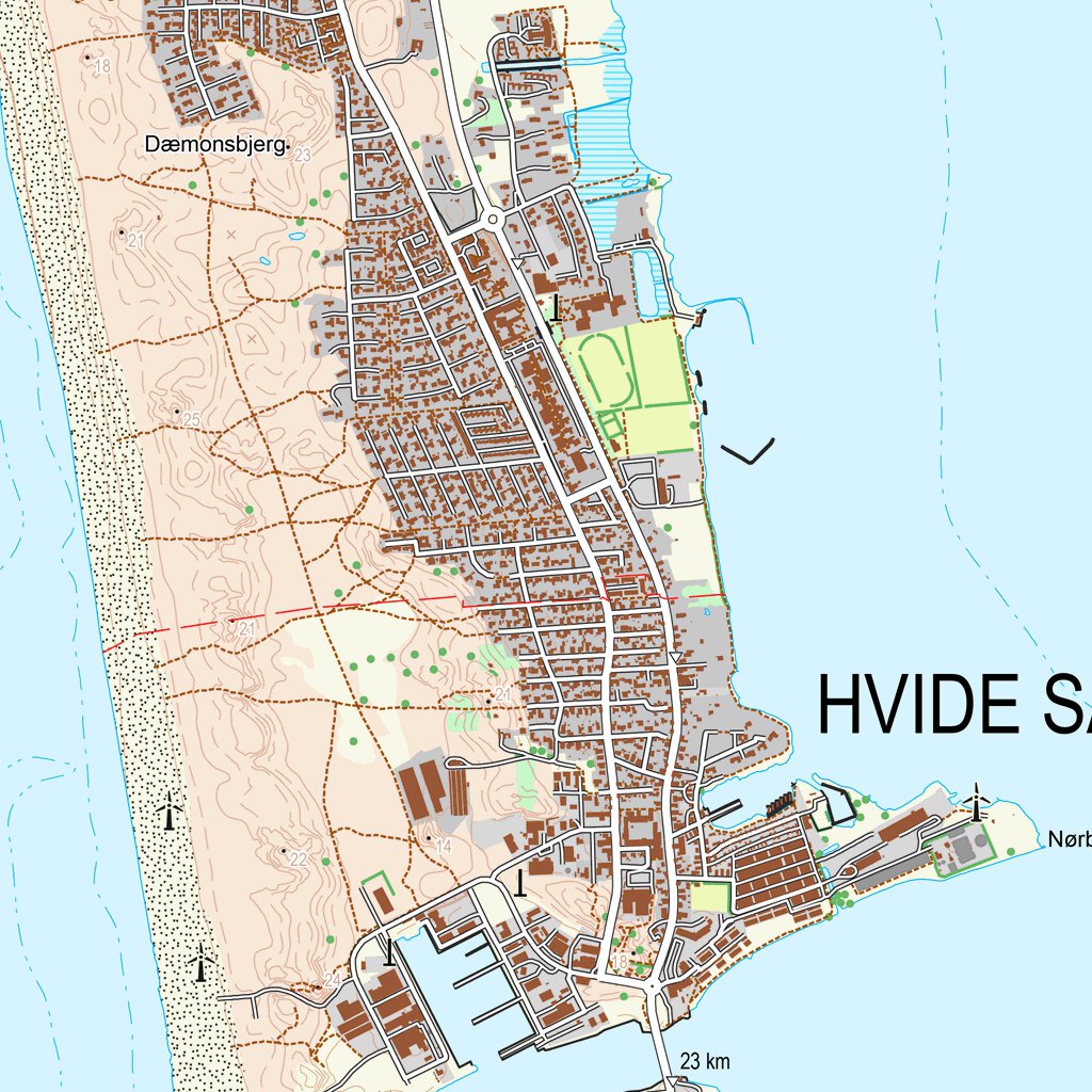 Hvide Sande (1:25,000 scale) Map by Kortforsyningen | Avenza Maps