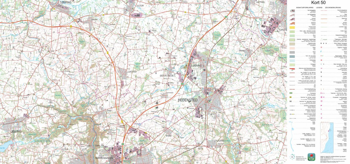 Jelling (1:50,000 scale) Map by Kortforsyningen | Avenza Maps