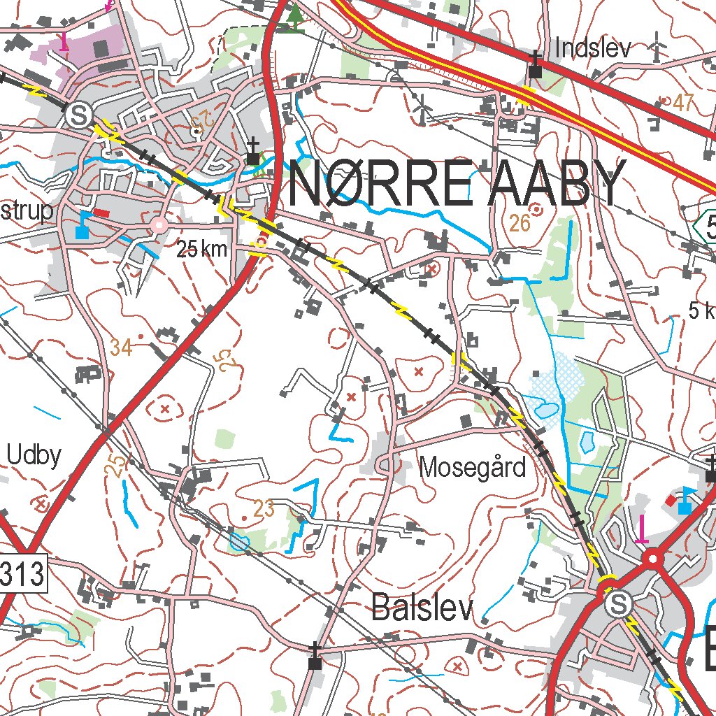 Kolding (1:100,000 scale) Map by Kortforsyningen | Avenza Maps