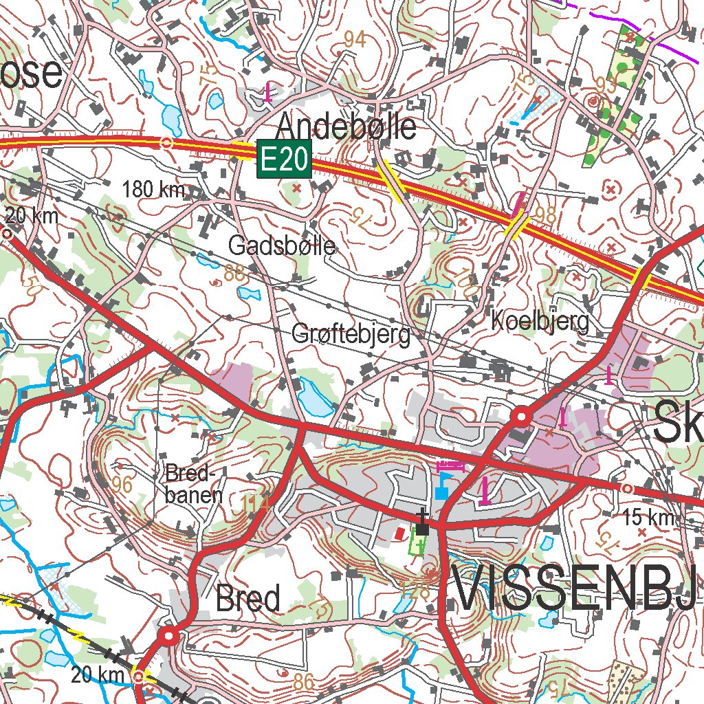 Kolding (1:100,000 scale) Map by Kortforsyningen | Avenza Maps