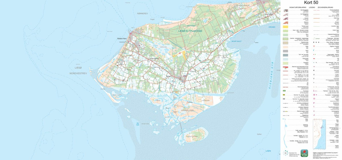 Læsø 1 (1:50,000 scale) Map by Kortforsyningen | Avenza Maps