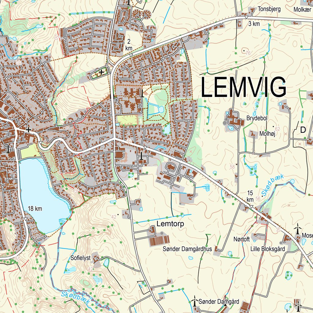 Lemvig 1 (1:25,000 scale) Map by Kortforsyningen | Avenza Maps