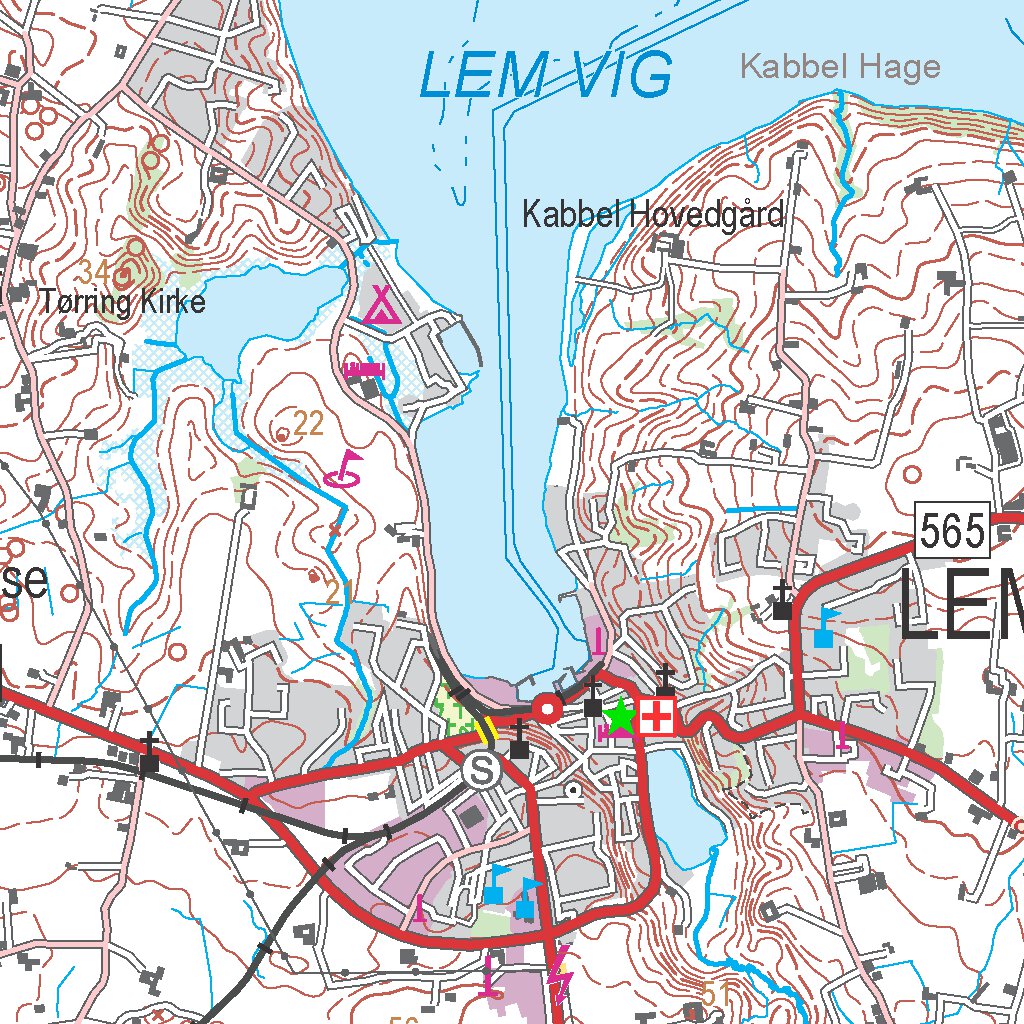 Lemvig (1:100,000 scale) Map by Kortforsyningen | Avenza Maps