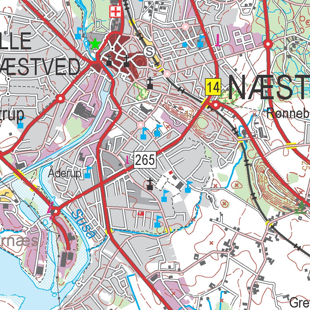Næstved (1:100,000 scale) Map by Kortforsyningen | Avenza Maps