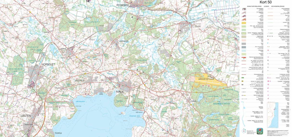 Rønde (1:50,000 scale) Map by Kortforsyningen | Avenza Maps