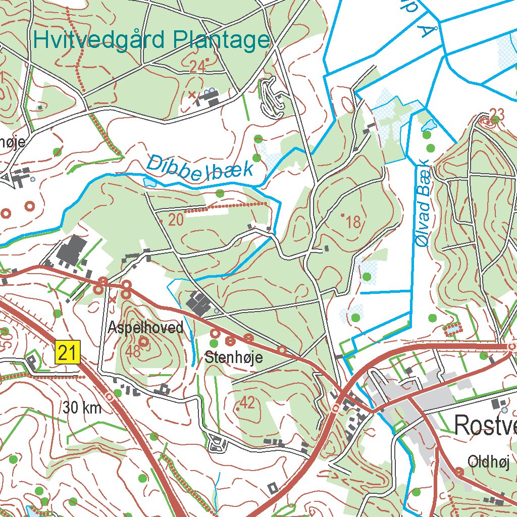 Rønde (1:50,000 scale) Map by Kortforsyningen | Avenza Maps