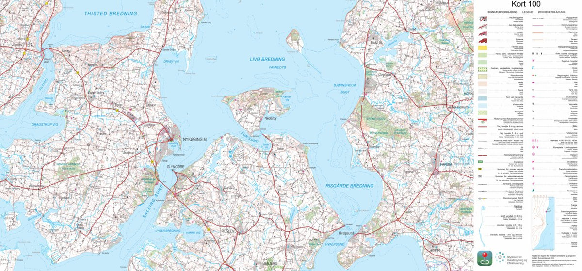 Roslev (1:100,000 scale) Map by Kortforsyningen | Avenza Maps