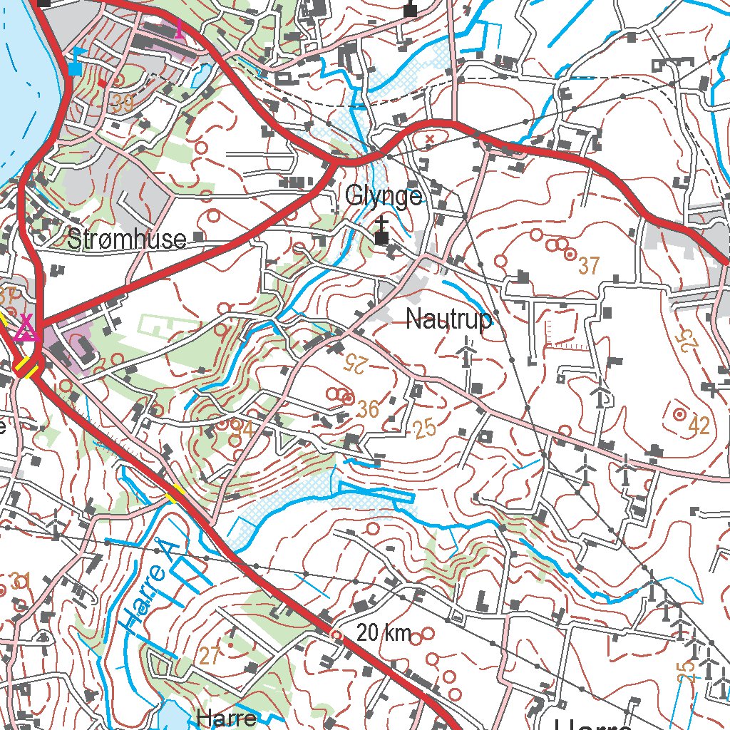 Roslev (1:100,000 scale) Map by Kortforsyningen | Avenza Maps