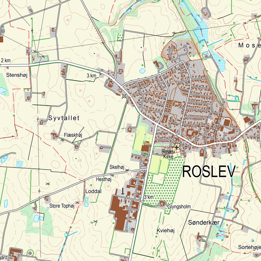 Roslev (1:25,000 scale) Map by Kortforsyningen | Avenza Maps