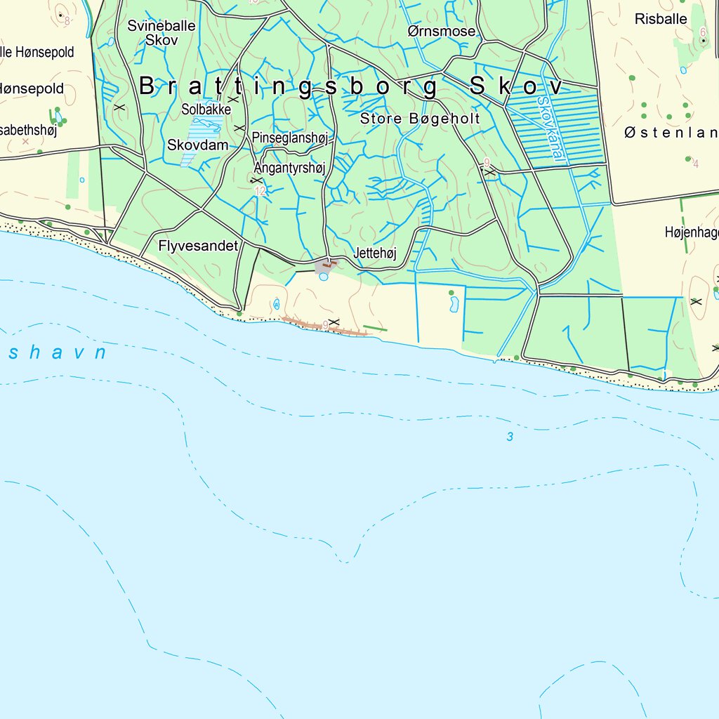 Samsø 3 (1:25,000 scale) Map by Kortforsyningen | Avenza Maps