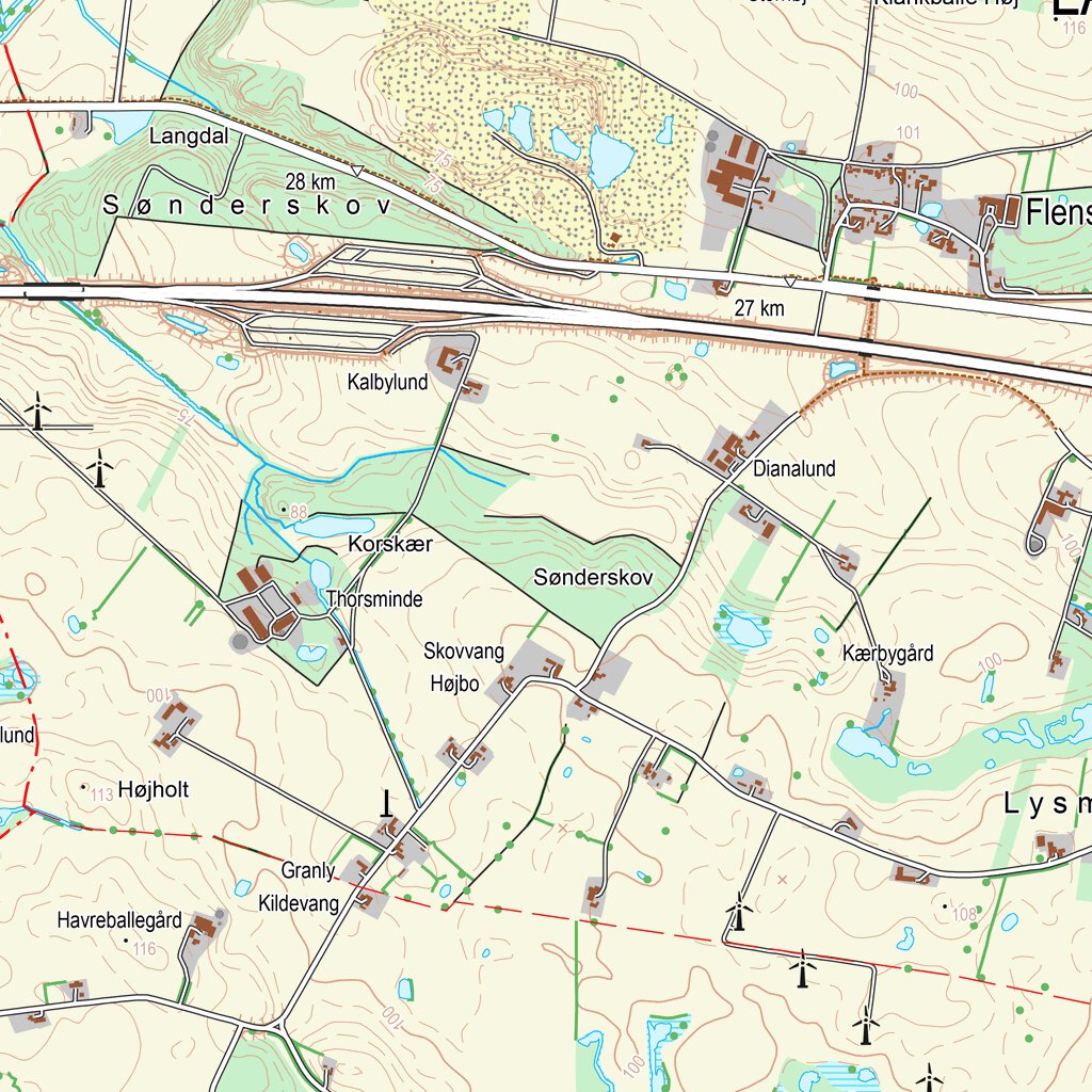 Silkeborg (1:25,000 scale) Map by Kortforsyningen | Avenza Maps