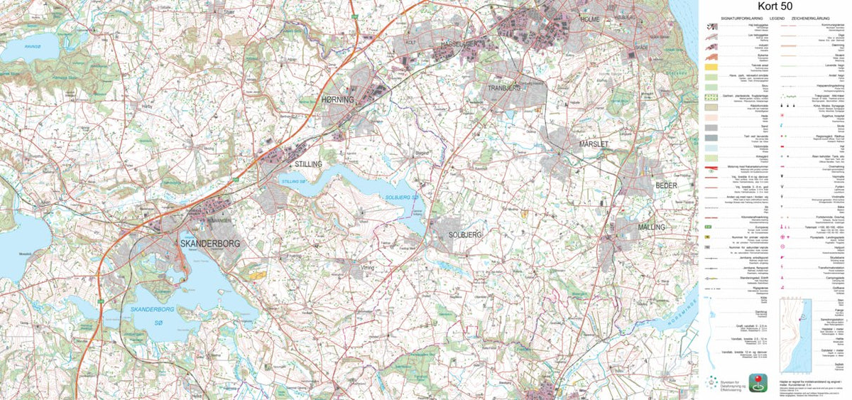 Skanderborg (1:50,000 scale) Map by Kortforsyningen | Avenza Maps