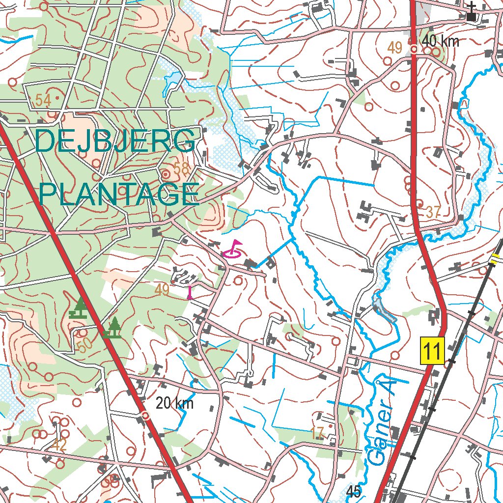 Skjern (1:100,000 scale) Map by Kortforsyningen | Avenza Maps