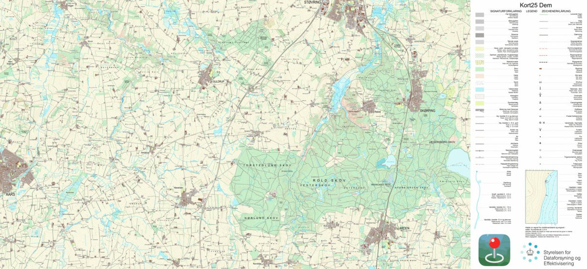 Skørping (1:25,000 scale) Map by Kortforsyningen | Avenza Maps