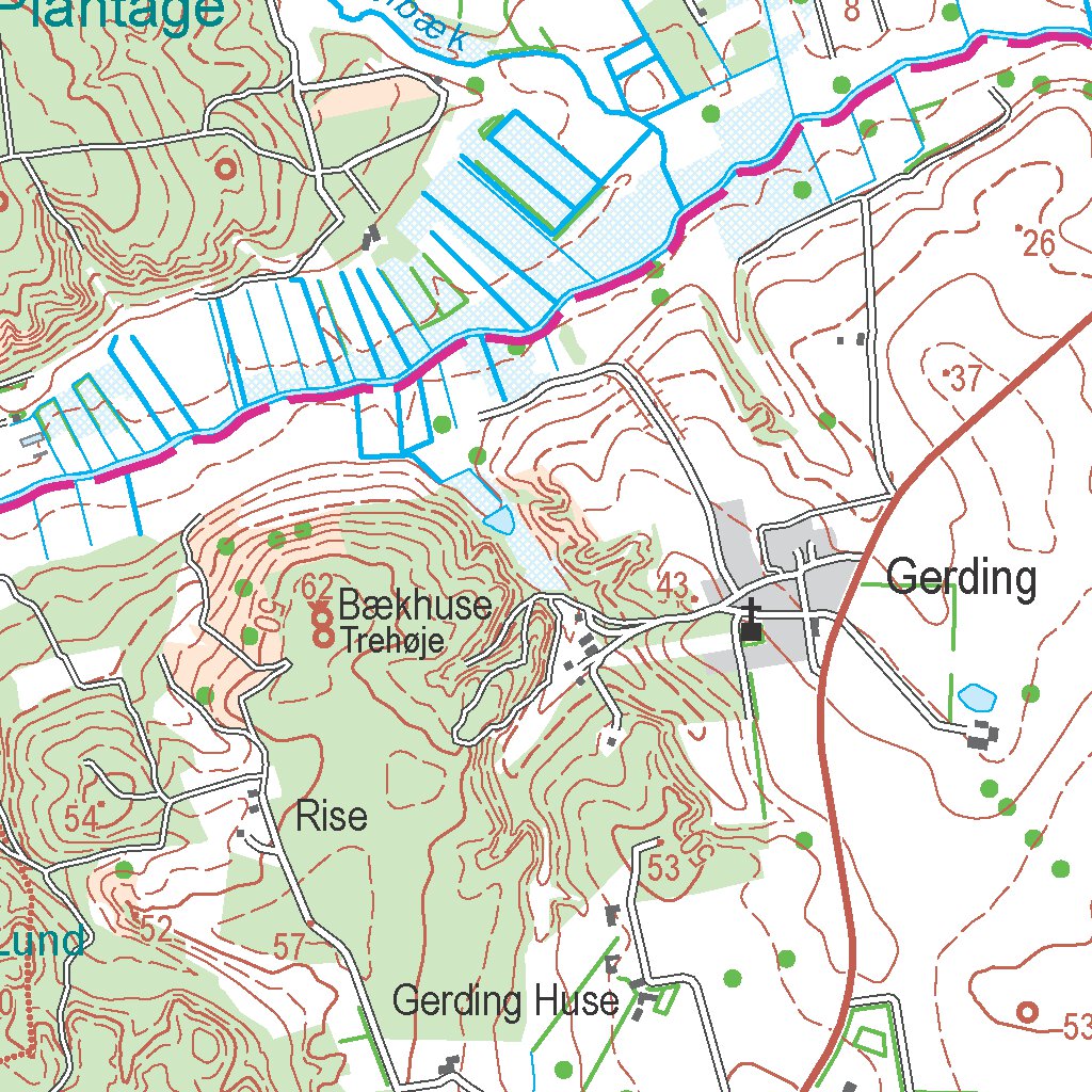 Skørping (1:50,000 scale) Map by Kortforsyningen | Avenza Maps