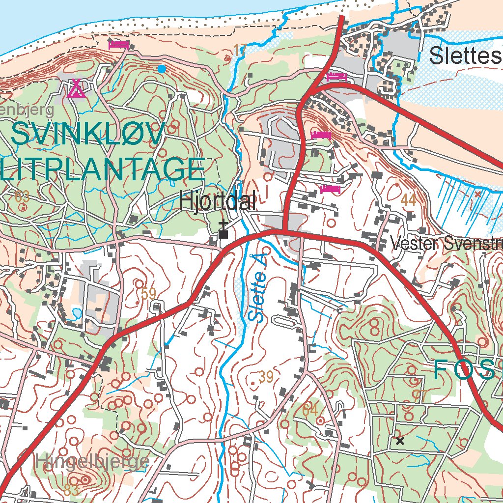 Thisted 1 (1:100,000 scale) Map by Kortforsyningen | Avenza Maps