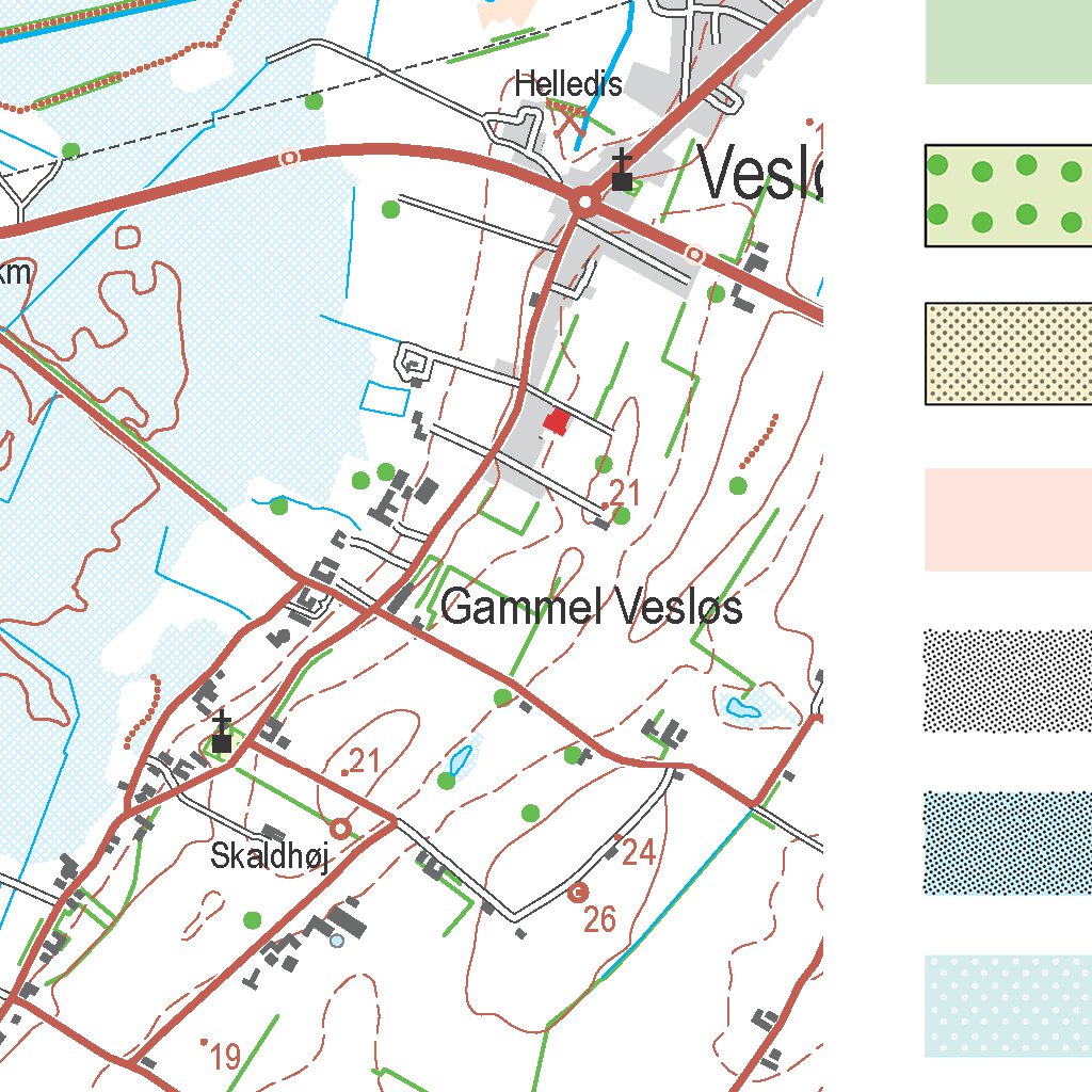 Thisted 1 (1:50,000 scale) Map by Kortforsyningen | Avenza Maps