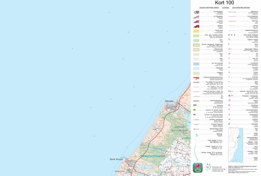 Thisted 2 (1:100,000 scale) Map by Kortforsyningen | Avenza Maps