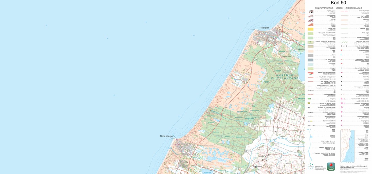 Thisted 3 (1:50,000 scale) Map by Kortforsyningen | Avenza Maps