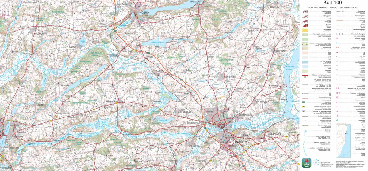 Tjele (1:100,000 scale) Map by Kortforsyningen | Avenza Maps