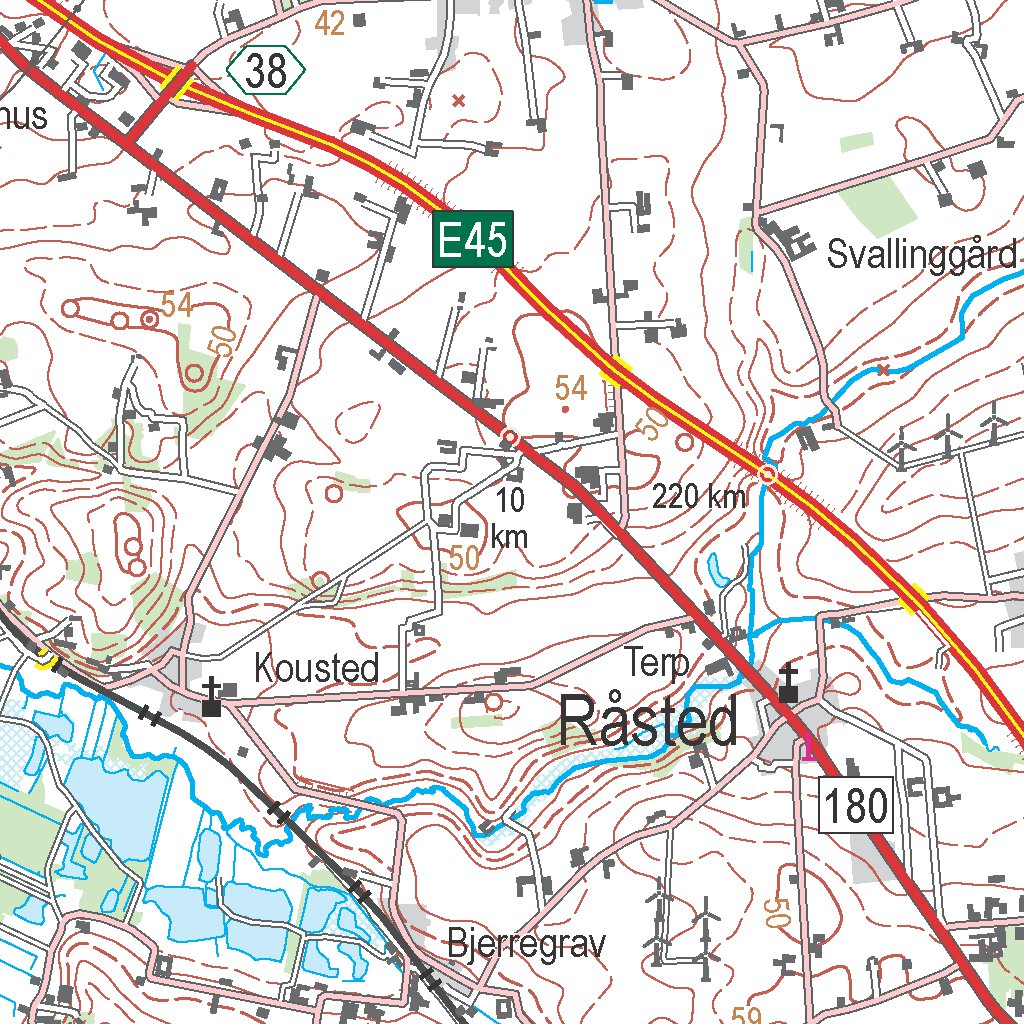 Tjele (1:100,000 scale) Map by Kortforsyningen | Avenza Maps