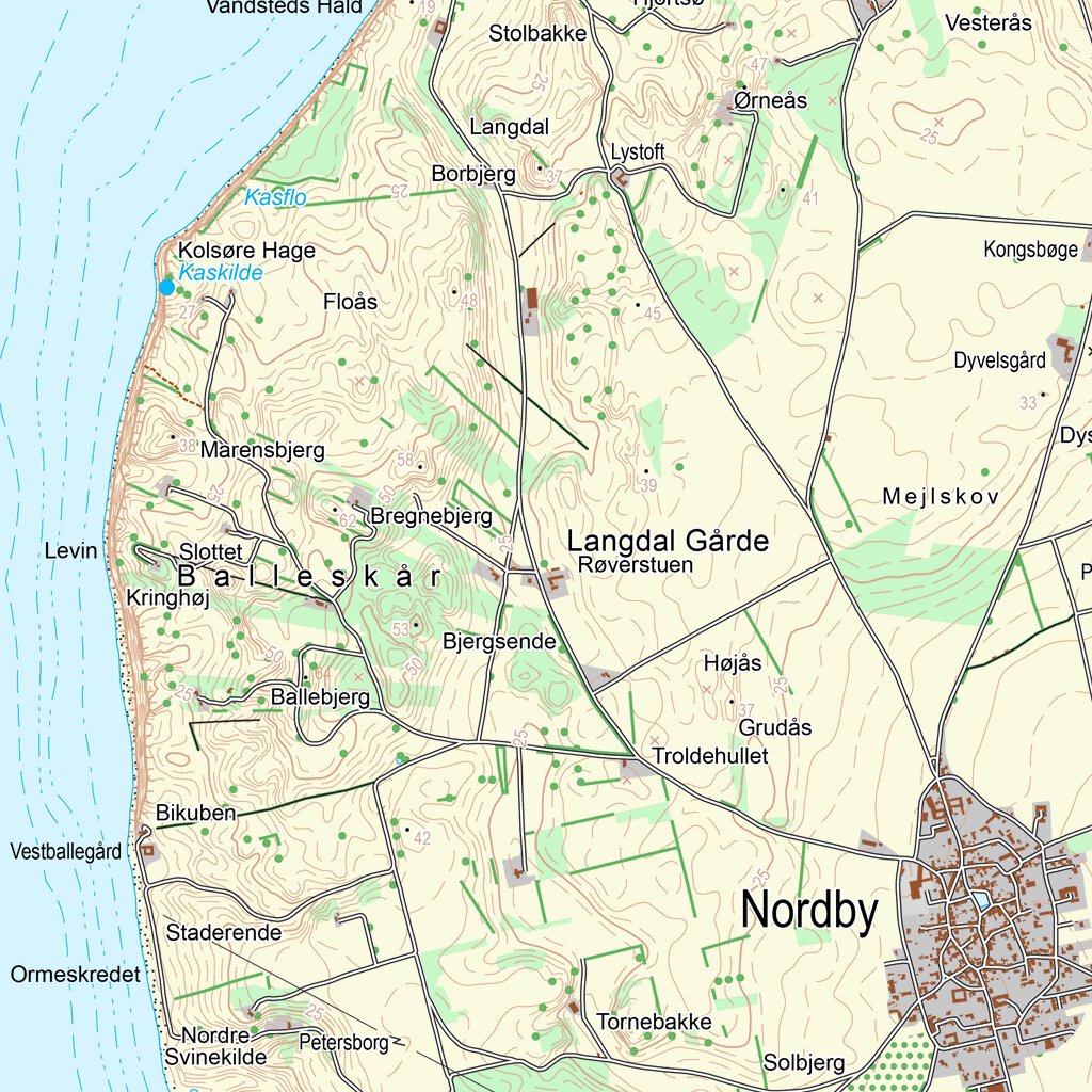 Tunø (1:25,000 scale) Map by Kortforsyningen | Avenza Maps