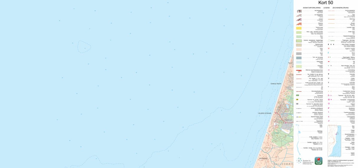 Vejers Strand (1:50,000 scale) Map by Kortforsyningen | Avenza Maps