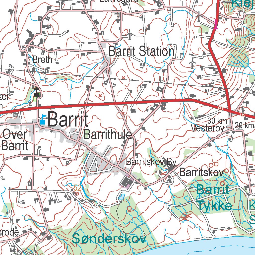 Vejle (1:100,000 scale) Map by Kortforsyningen | Avenza Maps