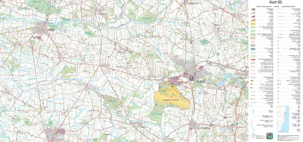 Vojens (1:50,000 scale) Map by Kortforsyningen | Avenza Maps
