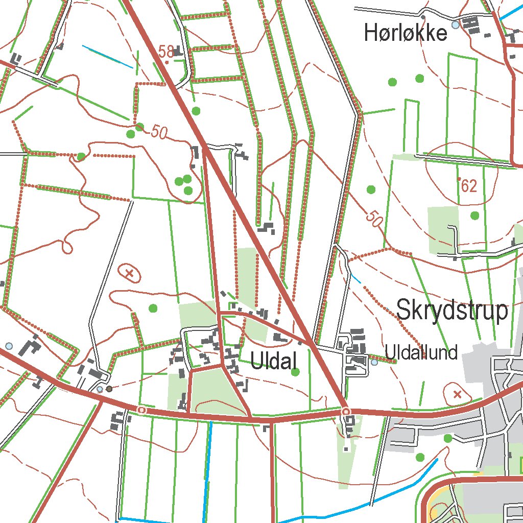 Vojens (1:50,000 scale) Map by Kortforsyningen | Avenza Maps