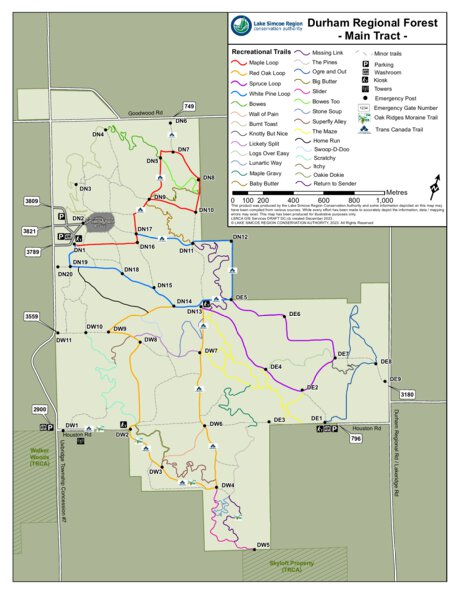 Durham Regional Forest Main Tract Map by Lake Simcoe Region ...