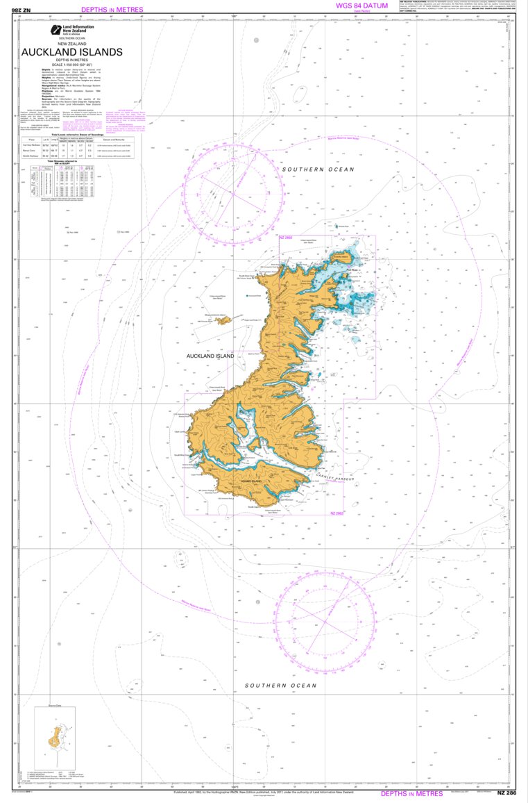 Auckland Islands Map by Land Information New Zealand | Avenza Maps